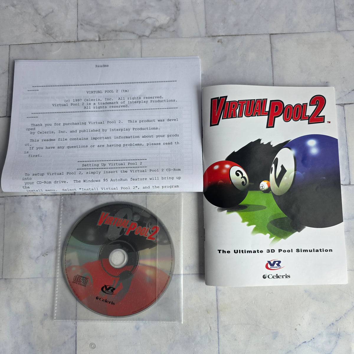 Virtual Pool 2 Big Box PC Game - Complete With Manual + Inserts| Dungeons and Joypads